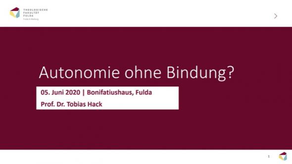 Mediathek Hessen - Autonomie ohne Bindung? Vortrag von Prof. Tobias ...