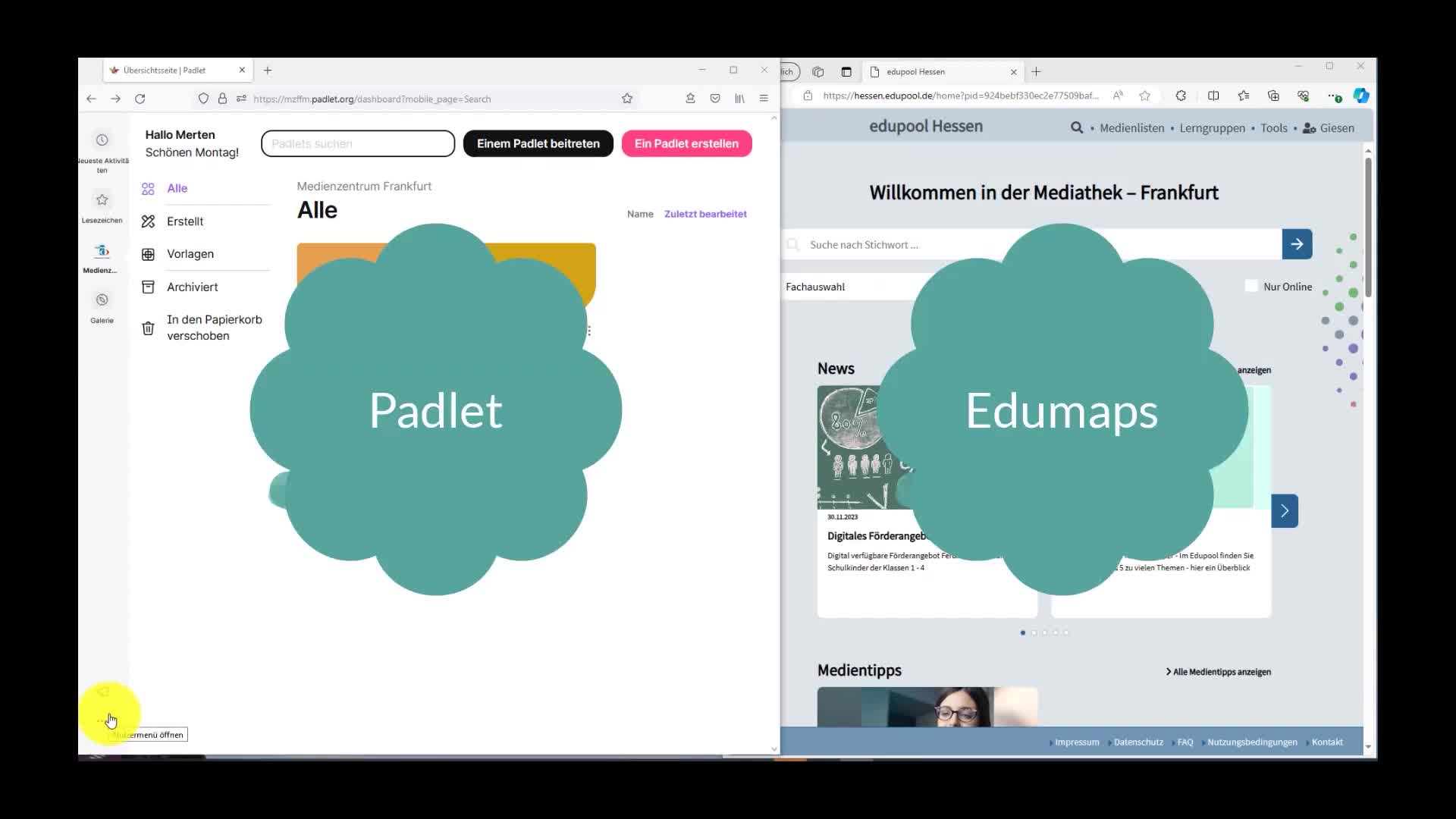 Mediathek Hessen - Import von Padlet zu Edumaps